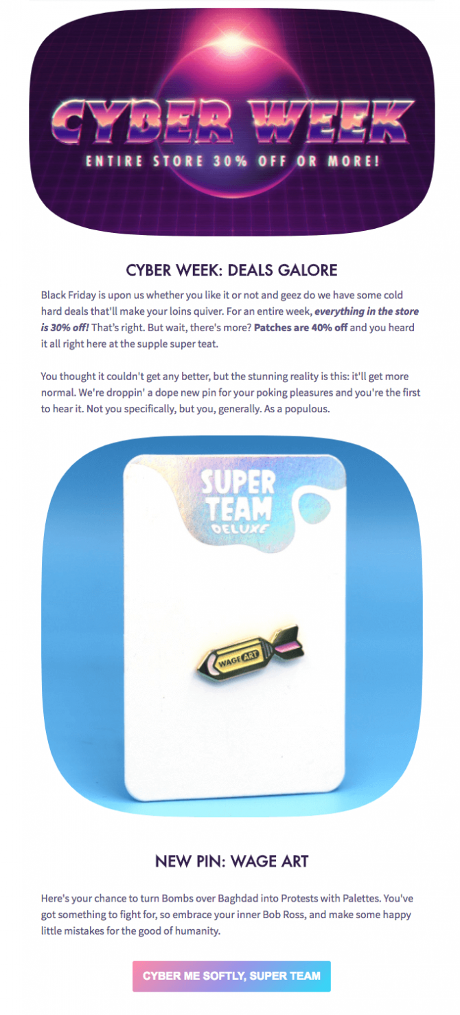 Cyber Monday Email Inspiration: 15 Cyber-Good Examples - MailBakery